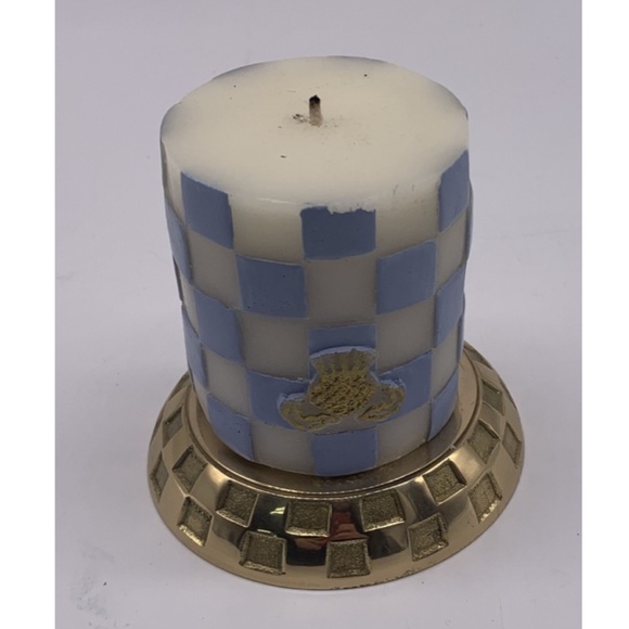 MacKenzie-Childs | Accents | Mackenziechilds Light Blue Checkers Gold ...